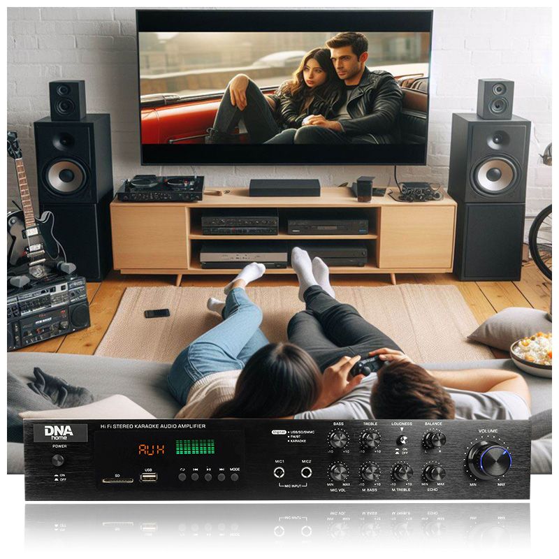 DNA AMPLI 5.0 wzmacniacz dźwięku stereo HiFi Bluetooth USB SD FM AUX ...